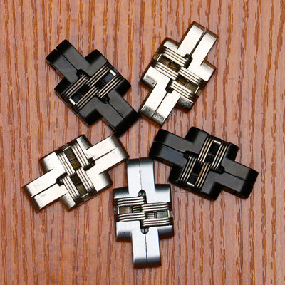 Cabinet Style 180 degree zinc alloy invisible folding door cross hidden hinges