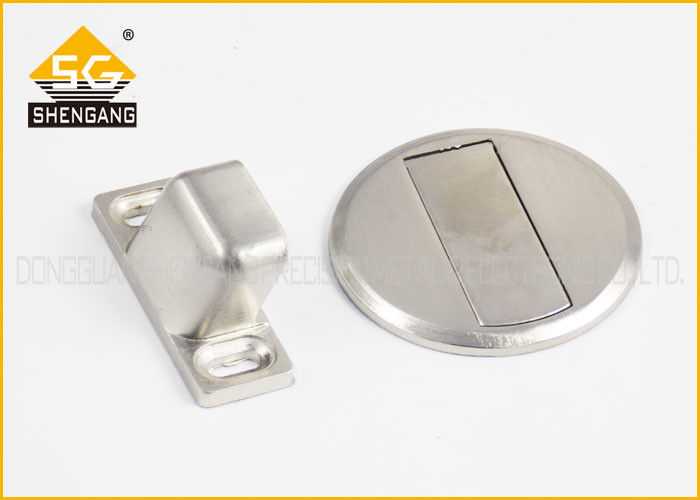 Brushed Nickel Electromagnetic Door Stopper , Commercial Door Stop holders