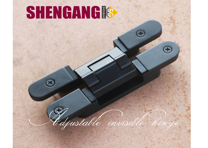 40kg Flush Door Adjustable Concealed Hinges Black Color Hinge Zamak Die Casting Loops