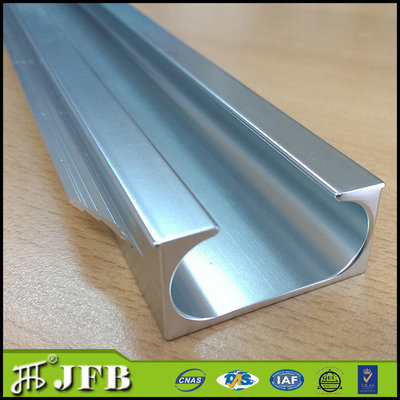 Pull handle edge banding frame aluminum profiles for kitchen cabinet door, Light grey finish supplier