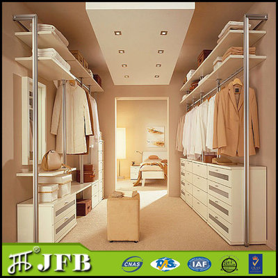 Walk in wardrobe cloakroom 2.6meter height aluminum anodized silver pole system closet supplier