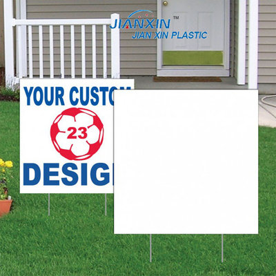 UV Printing Advertising Coroplast Sheets / Blank PP Corrugated Plastic Yard Sign