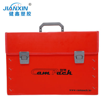 Custom Corrugated Plastic Shipping Box With Handles/ Colored Coroplast Box