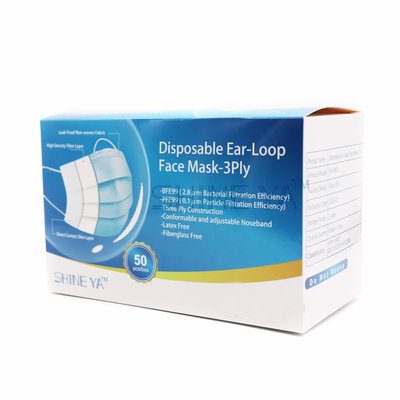 Disposable Non Toxic 3 Layer Face Mask High Bacteria Filtration In Stock