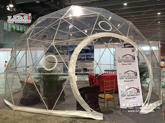 Dia 14m Transparent PVC Cover Steel Frame Geodesic Dome Tent