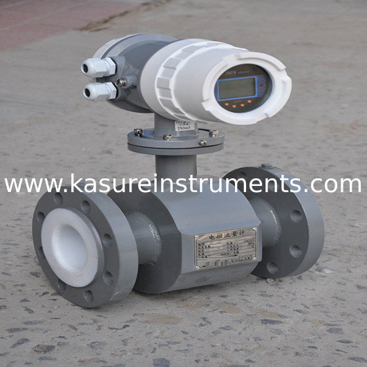 integrate type electromagnetic flow meter with PTFE lining flanged connection