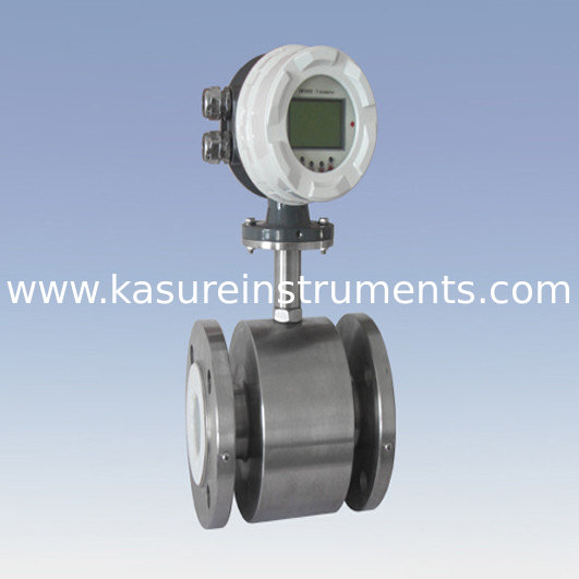 integrate type electromagnetic flow meter with PTFE lining flanged connection