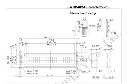 WINSTAR  Character LCD WH2402A ,40*2 Character LCD WH4002A ,WH4004A supplier