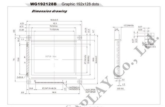WINSTAR 192*128 Graphic LCD WG192128A,WG192128B， supplier