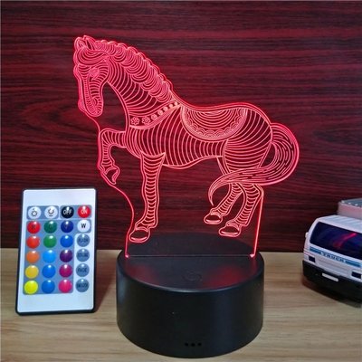 Hot sale Horse Shape 3D Night Lamp USB Small Colorful Led Animal Shape Light
