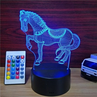 Hot sale Horse Shape 3D Night Lamp USB Small Colorful Led Animal Shape Light