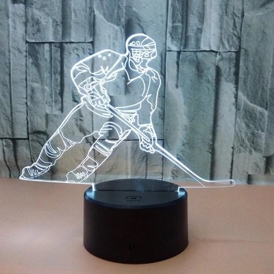 7 Color Creative Gift Acrylic Manufacturer Wholesale Hockey Night Light Novelty Led 3d Kids Lamp