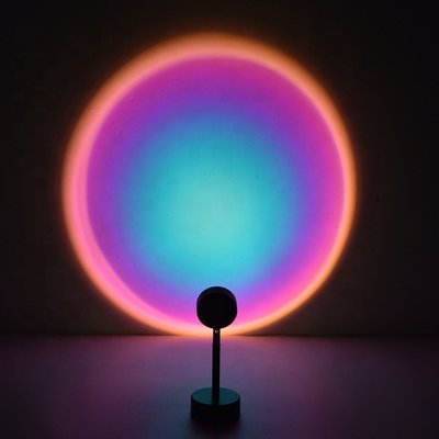 USB Charging Night Light 180 Degree Rotation Rainbow Sunset Projection LED Table Lamp for Living Room Bedroom Decor