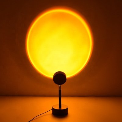 Biumart Rainbow Sunset Night Lights Aluminum USB LED Table Sunset Projection Lamp with Mailing Boxes for Decoration