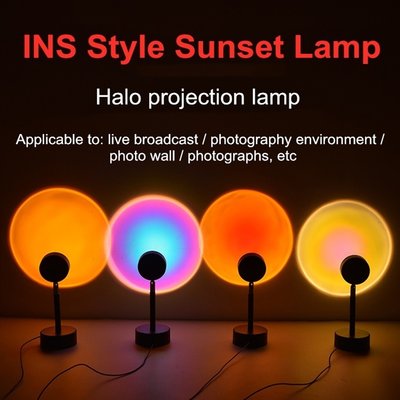 Factory supply sunset lamp USB night light led projector sun sunset rainbow lamp with custom logo