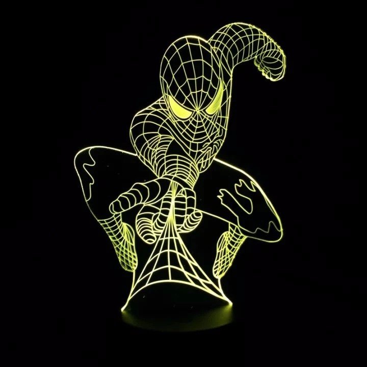 7 Colors Superhero Spiderman 3D Table Lamp Optical Illusion Bulbing able Desk night light for childredns room