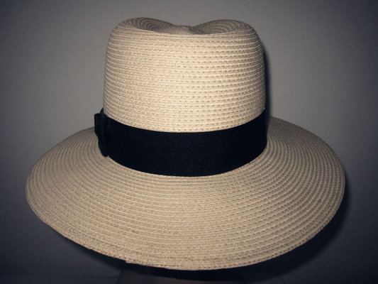 Traditional Mens Straw Fedora Hat For Horse Race , Flat Brim 8.5cm Elastic Sweatband