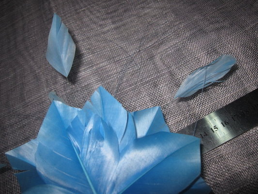 Scattered Feather Flower Sky Blue Fascinator , Wedding Hats And Fascinators