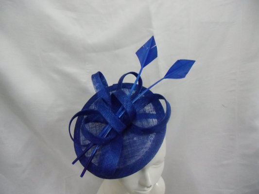 Fuchsia Ladies Fascinator Hats With Feather Trimming For Party / Occasion / Wedding