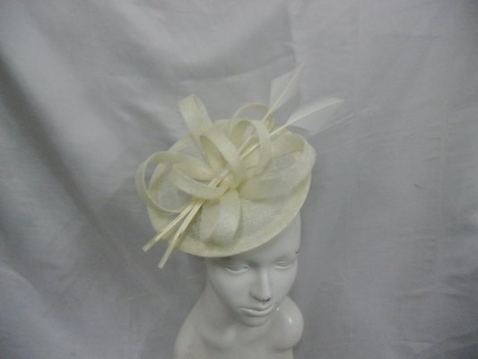 Fuchsia Ladies Fascinator Hats With Feather Trimming For Party / Occasion / Wedding