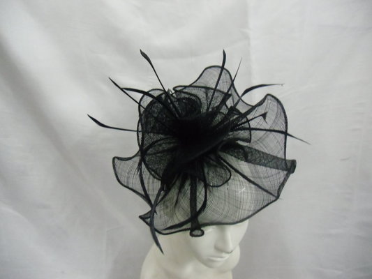 100% Sinamay Fashion Ladies Fascinator Hats Pink Trimming For Church , Horse Racing