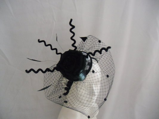 Fancy Veiling Sinamay Ladies Fascinator Hats Flower Trim for Wedding