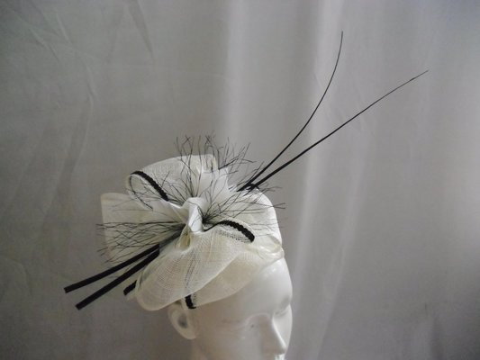 Sinamay Stunning Ladies Fascinator Hats with Quill , Feather / Sequin Trim