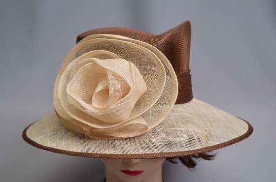 Brown / Ivor Sinamay Ladies Hats , Spring fancy hats for women