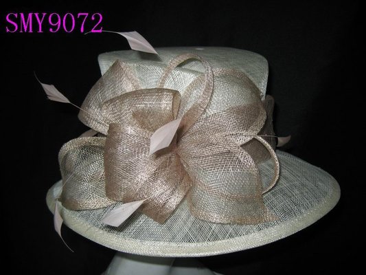 Summer Medium Sinamay Ladies Fashion Hats Oval Crown with Folded