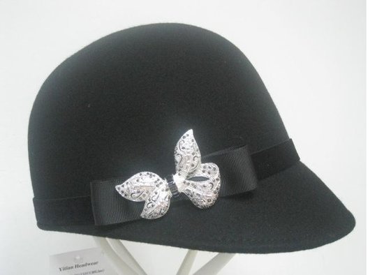 Velvet Band And Buckle Trim Ladies’ Casual Wool Felt Hats With Cap Shape For Carnival