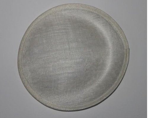 Ladies Fashion Round Shape Sinamay Base In 3 Layers, 25x24.5cm White Fascinator