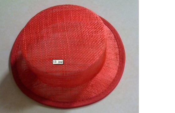 Hard Red 3 Layers Sinamay Base, Sinamay Binding Hat Base in Mini Top Shape for Party