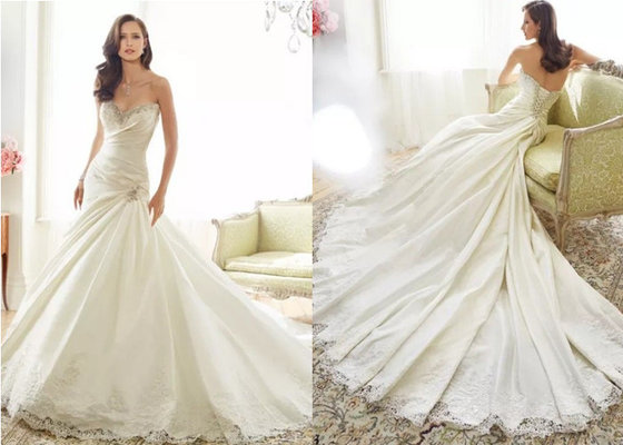 A Line Tea Length Wedding Dresses
