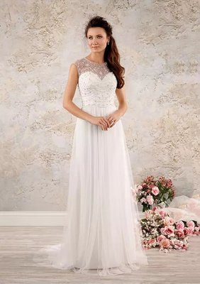 Simple Bohemian Style Wedding Dress A Line White Ivory Bridal Gown
