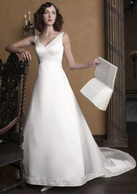 New Meghan Markle Style A Line Wedding Dresses Covered Buttons Bridal Gowns