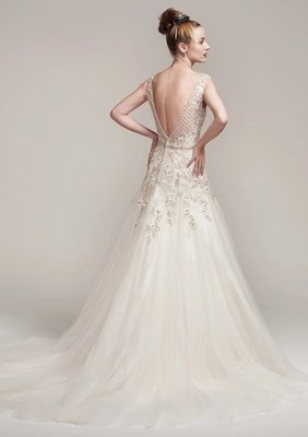 Stain V Neck A Line Style Wedding Dresses For Decorate Beautiful Lines