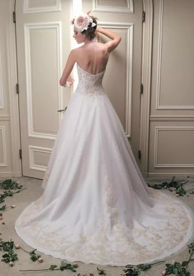 Girls Attractive A Line Style Wedding Dresses Without Sleeve Floor Length