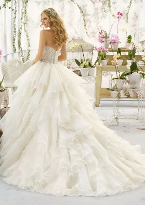 Applique Tassel Ball Gown Style Wedding Dresses With Crystals Color Optional