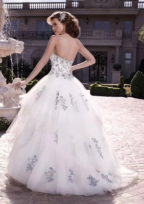 Corset Strapless Ball Gown Style Wedding Dresses With Bling Fashionable
