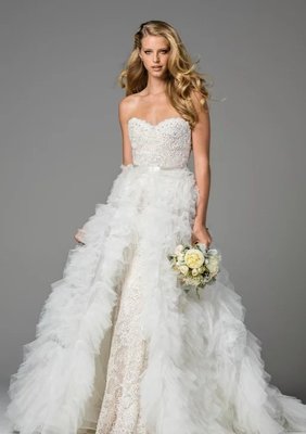 Custom Size Romantic Fit And Flare Wedding Gown Hand Made Puffy Design
