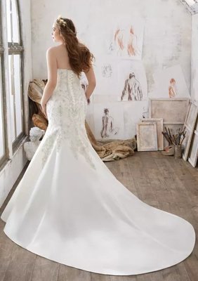 Long Generous Fit And Flare Wedding Gown Free Adjustment And Tightness