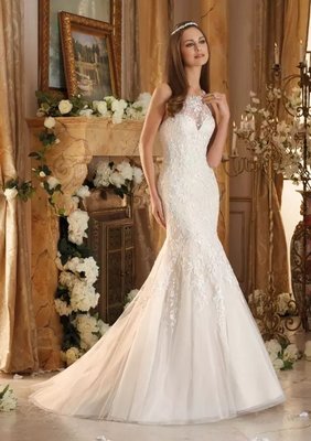 Slim Sexy Fit And Flare Wedding Gown For Bride And Bridesmaid Color Optional