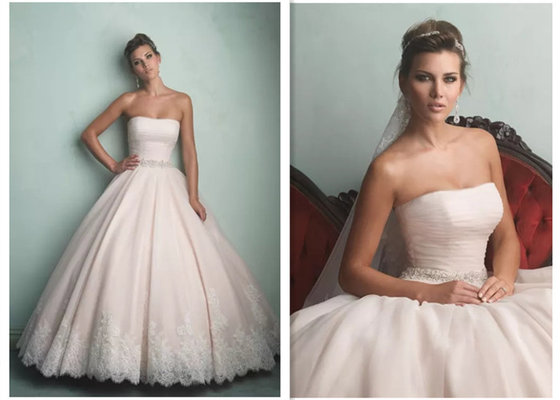 Sleeveless Embroidery Ball Gown Style Wedding Dresses For Bridal Crystal Decoration