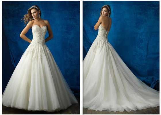 Custom Elegance Ball Gown Style Wedding Dresses With Deep Sweetheart Neck Tail