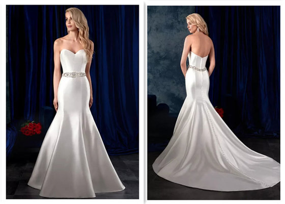 Floor Length Unique Fit And Flare Wedding Dresses , Long Vintage Style Wedding Dresses