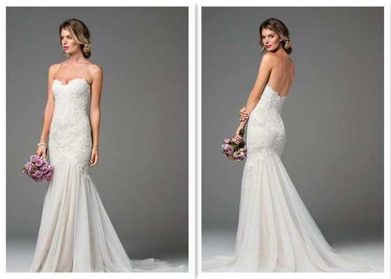 Classic Chiffon Fit And Flare Wedding Gown For Slim Ladies Multi Layer Design