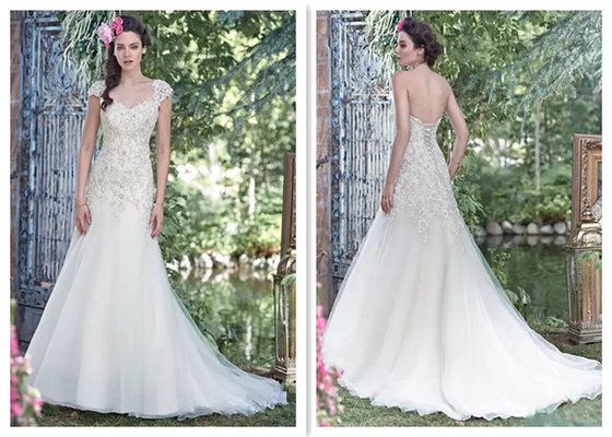 Embroidery Romantic Bohemian Wedding Dresses With Elegant Long Train