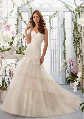 Tiered Skirt Mermaid Tail Wedding Dress For Kindly Bridal And Ladies