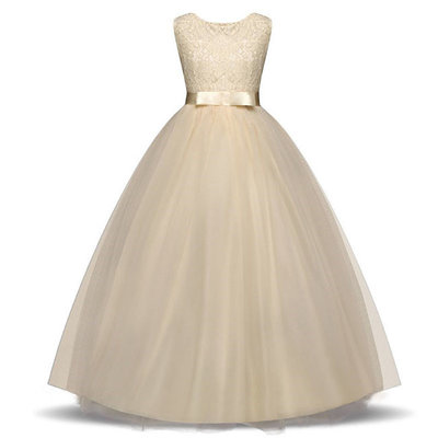 Pretty Puffy Flower Girl Dresses For Older Girl Appliqued Technics Customized Size
