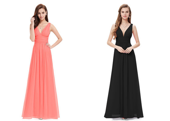 Formal Long Chiffon Prom Evening Gowns With Sequins Decoration Color Optional